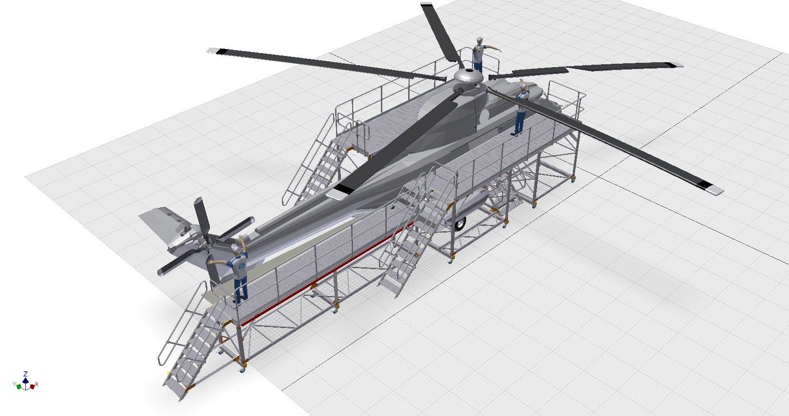 Fixed Height Helicopter Engine Access Platform Docking System LH, RH ...