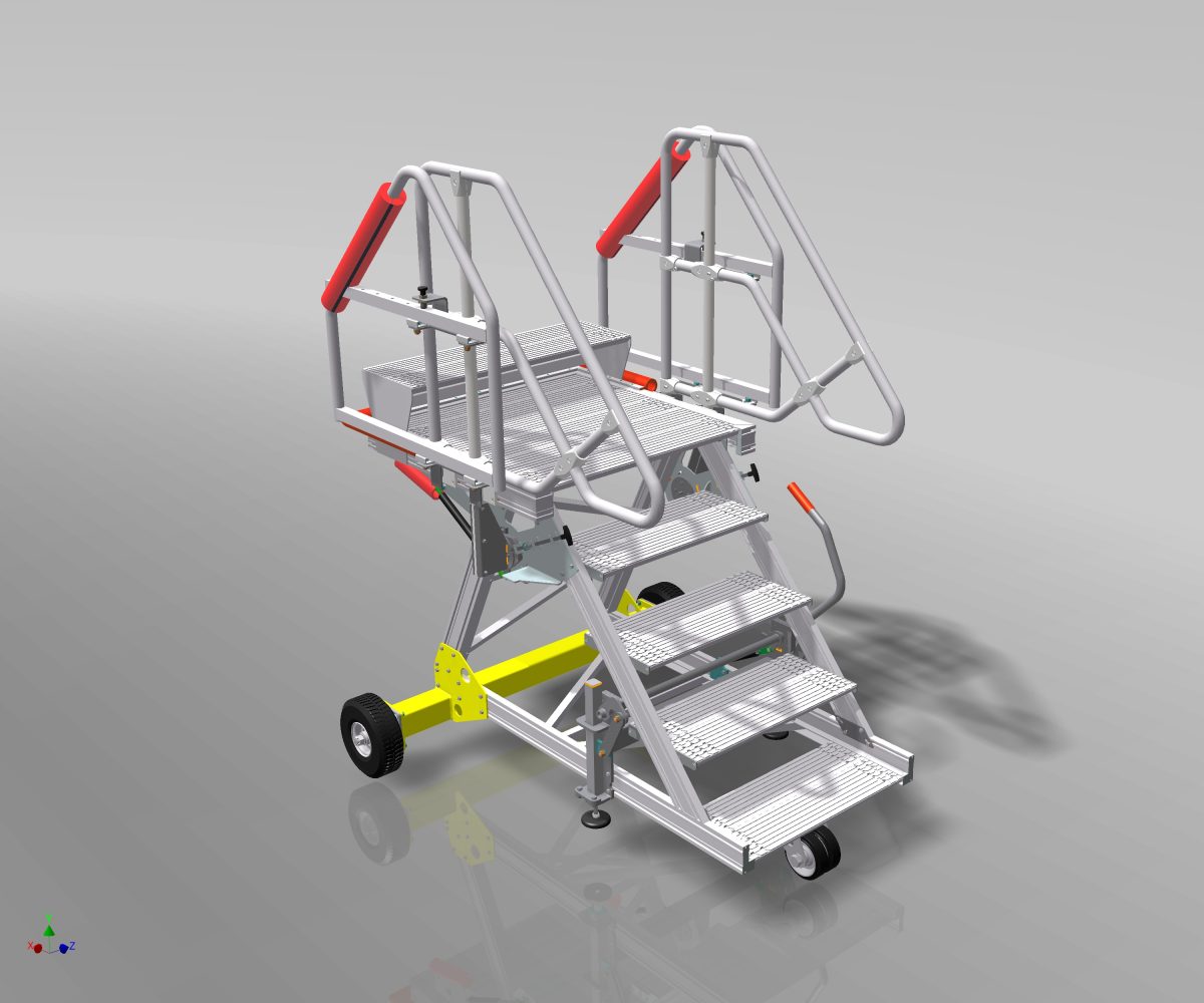 Fixed Height A320 Avionics Engineers Steps 1.25m - with step 0.2m - Semmco