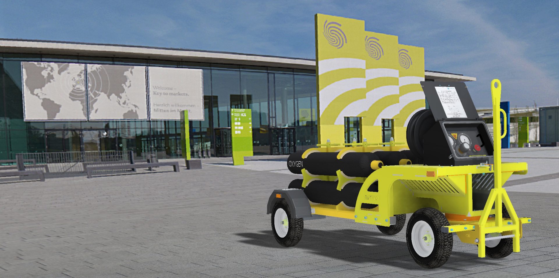 Oxygen Trolley - 6 Cylinder Fixed (45L) - Semmco