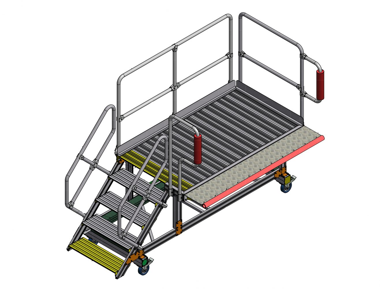 Train Side Door Access Platform with Cantilever Extension H1.1m - Semmco